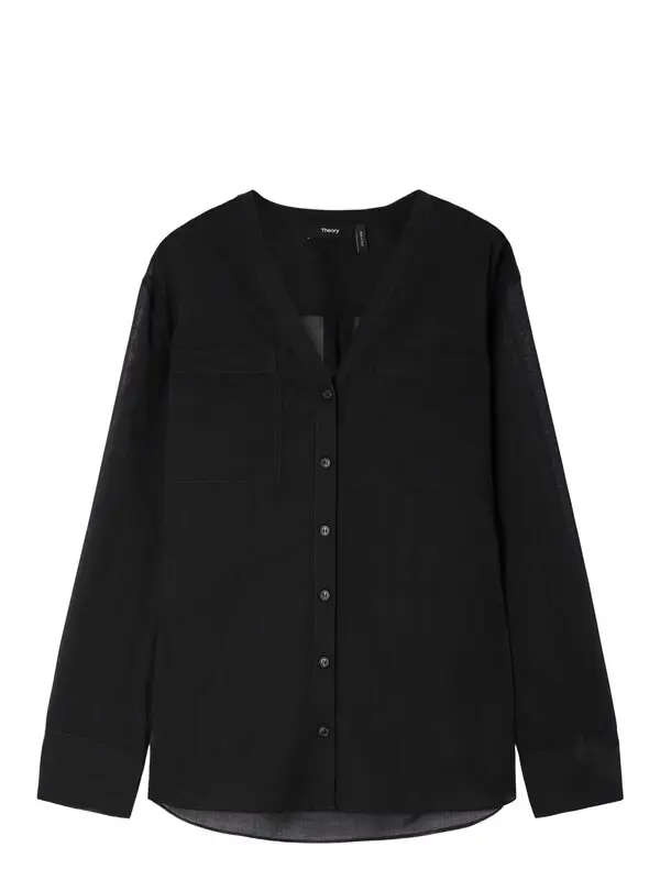 Theory Wool Blend Shirt - Black