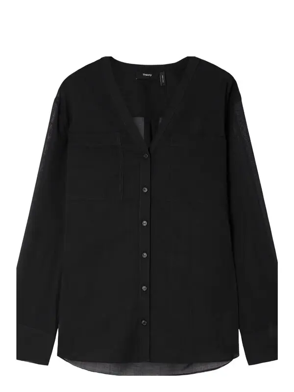 Theory Wool Blend Shirt - Black