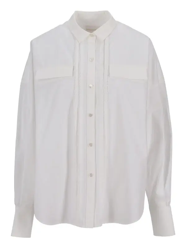 SHUSHU/TONG Cotton Shirt With Front Inserts - White