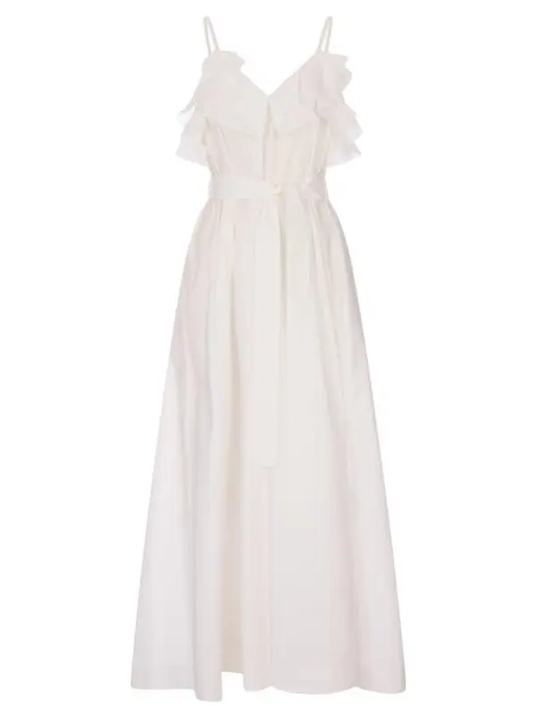 P.a.r.o.s.h Ruffled Maxi Dress - White