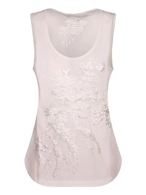 P.a.r.o.s.h Embroidered Belted Sleeveless Top - No