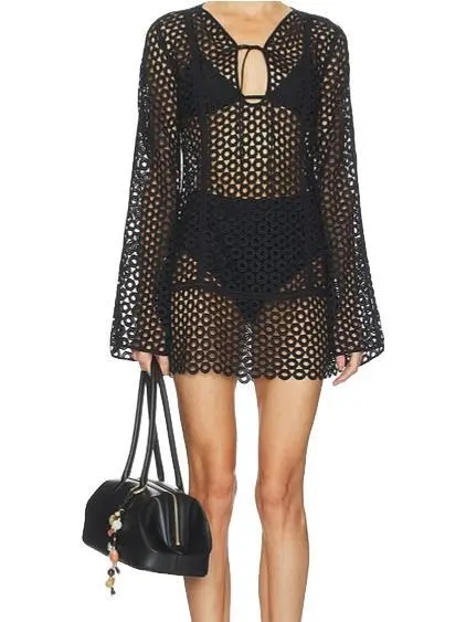 Cult Gaia Cut-out Long-sleeve Mini Dress - Black