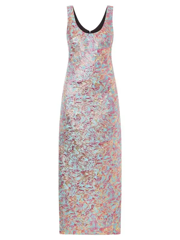 Dries Van Noten Sleeveless Jacquard Maxi Dress - Multicolor