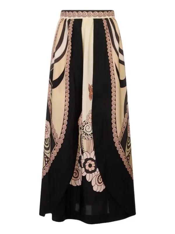 La DoubleJ Printed Maxi Skirt - Black