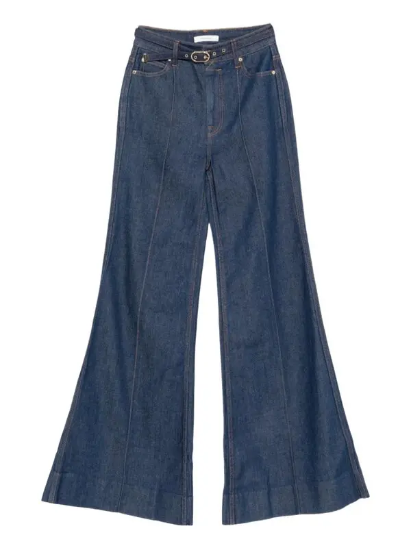 Zimmermann Belted Wide-leg Jeans - Blue