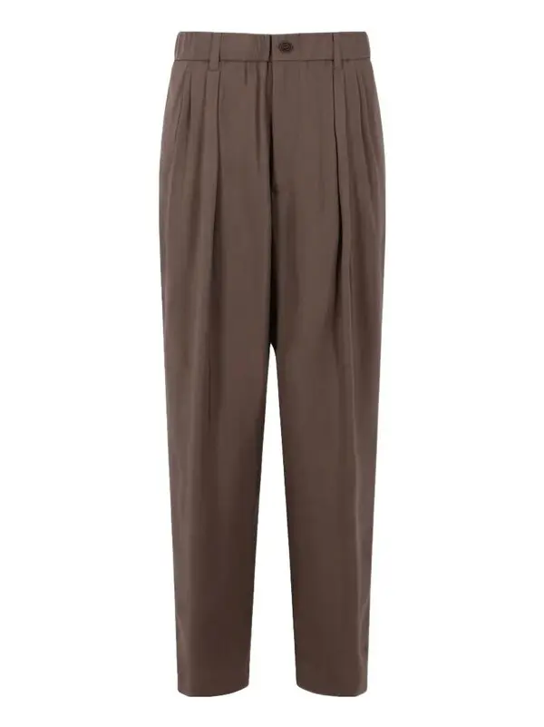 Giorgio Armani Pleated Tapered Pants - Brown