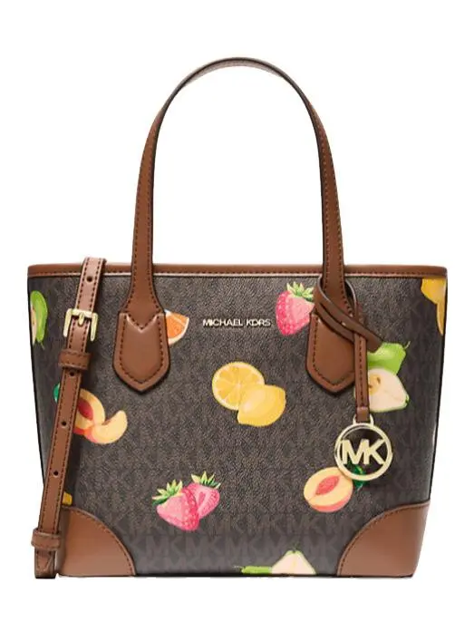 Michael Kors Eva Extra-small Printed Signature Logo Convertible Tote Bag - Brown