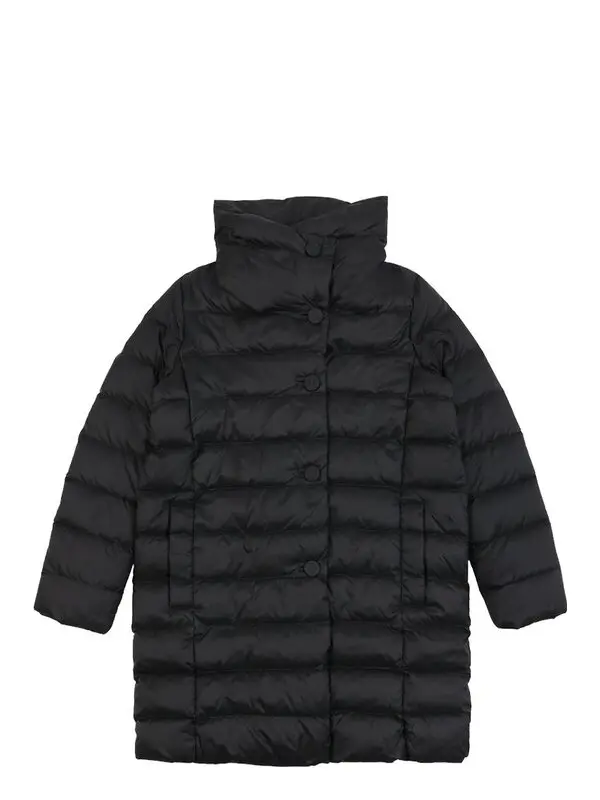 Max Mara Quilted Cotton Long Sleeve Coat - Black