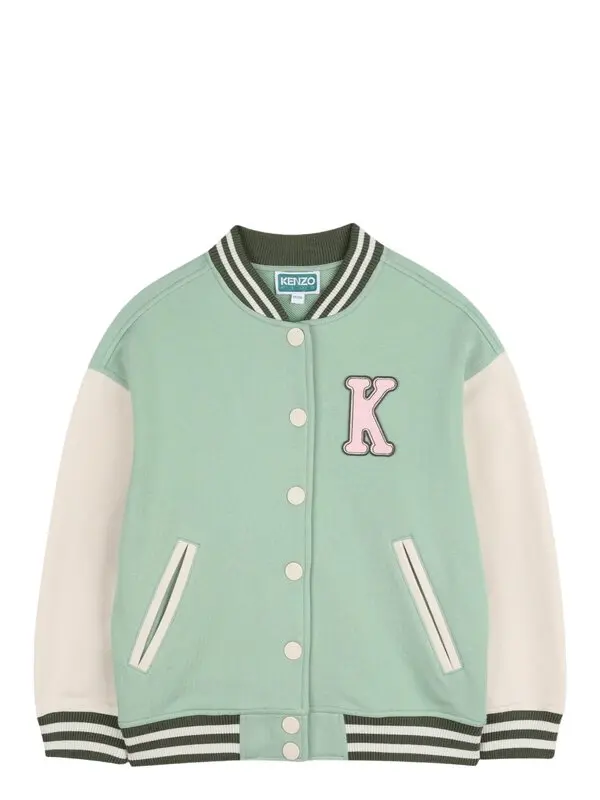 Kenzo Appliqué Striped Bomber Jacket - Green