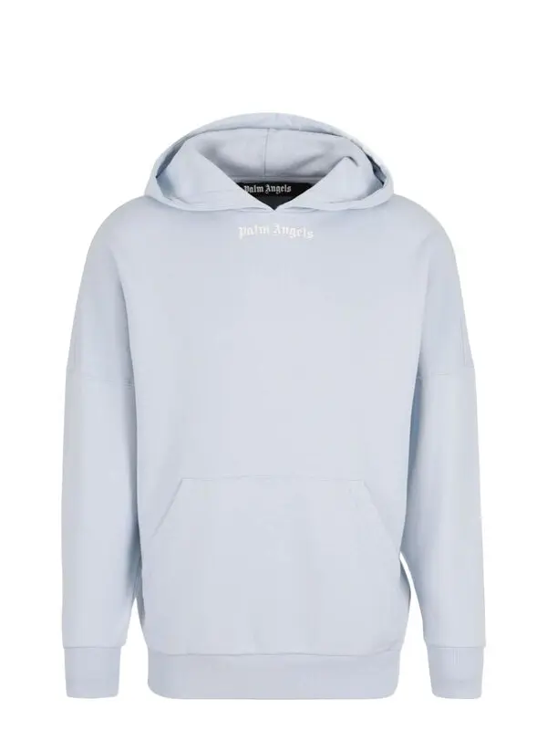 Palm Angels Classic Logo Oversized Hoodie - Light Blue/off-white