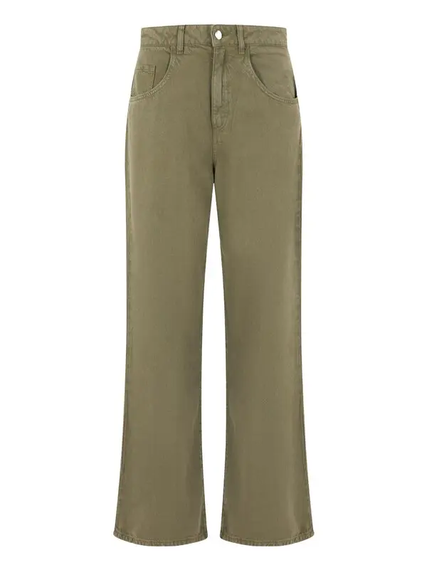 ICON DENIM LOS ANGELES High-rise Straight Jeans - Green