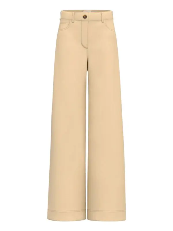 Marella Belt Loop Wide Leg Trousers - Nude