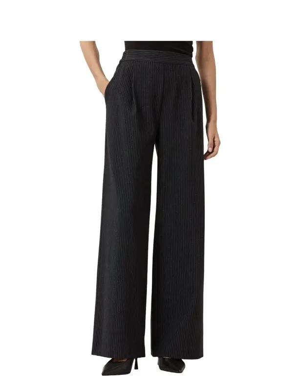 ALLSAINTS Aleida Pinstripe Wide-leg Pants - Black