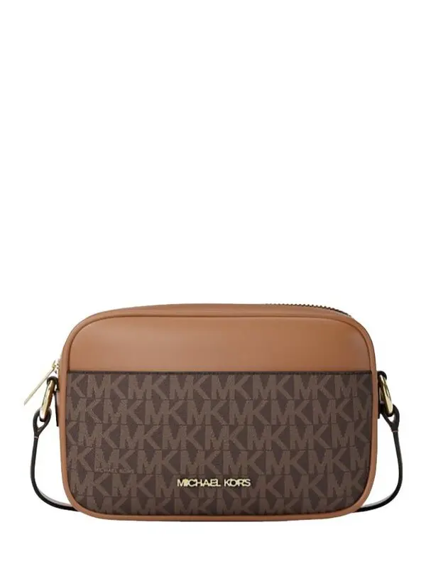 Michael Kors Jet Set Small Signature Logo Camera Crossbody Bag - Brown