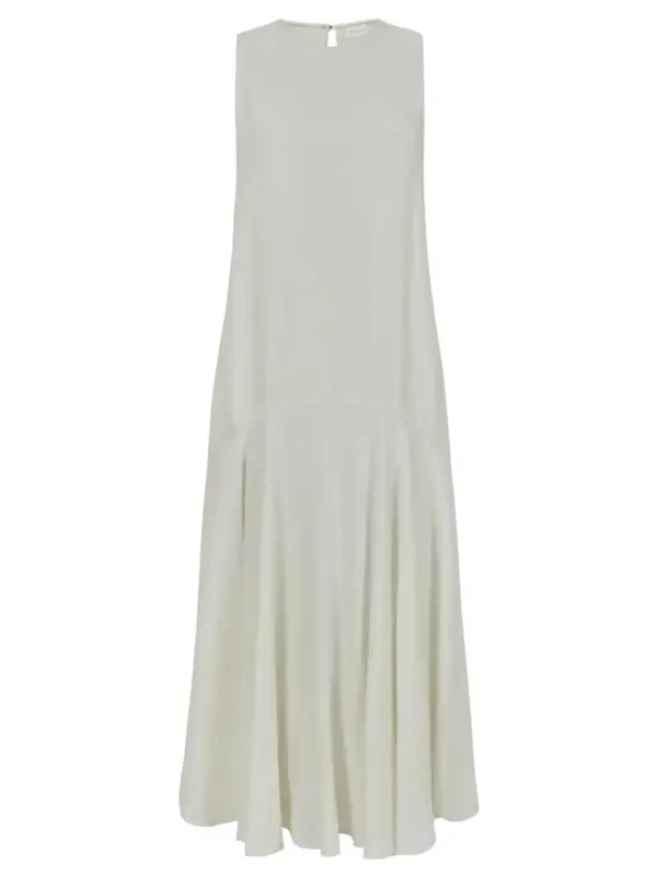 P.a.r.o.s.h Sleeveless Maxi Dress With Keyhole Detail - White