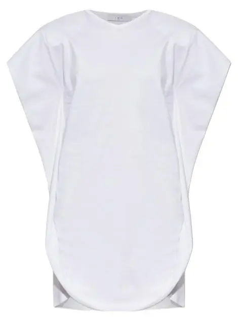 IRO PARIS Round Neck Dress With Flared Butterfly Sleeves - White
