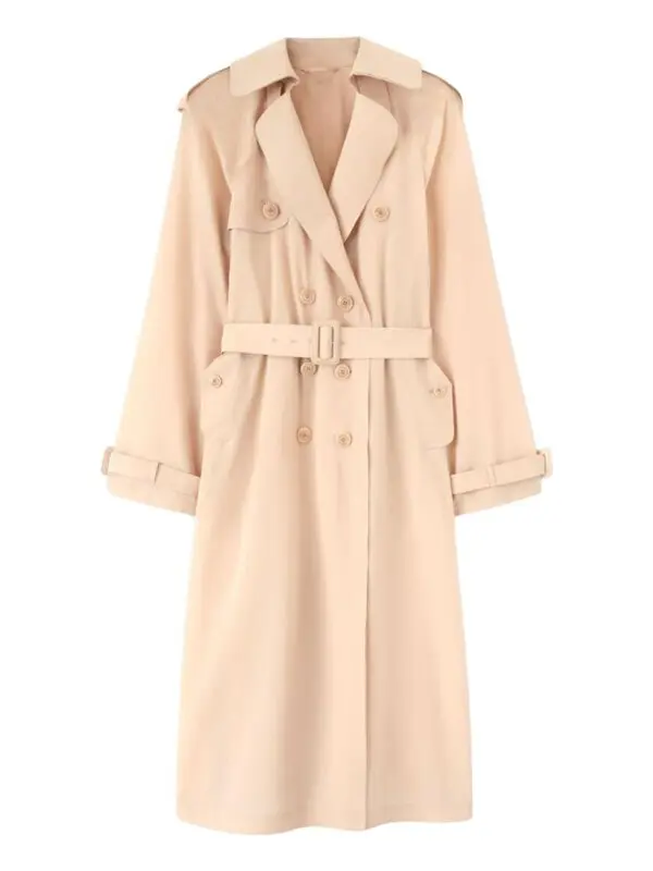 Ermanno Scervino Double-breasted Belted Trench Coat - Nude