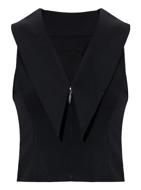 Cult Gaia V-neck Vest With Central Zip - Black
