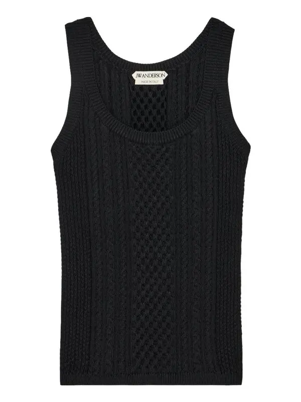 J.W.ANDERSON Cable-knit Racerback Tank Top - Black