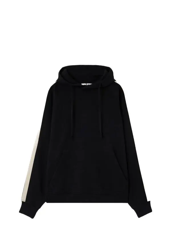 Palm Angels Back Curved Logo Track Hoodie - Black