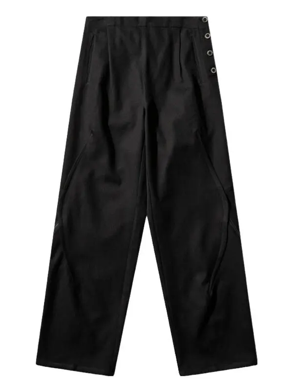KIKO KOSTADINOV High-waisted Pleated Straight Leg Trousers - Space Black