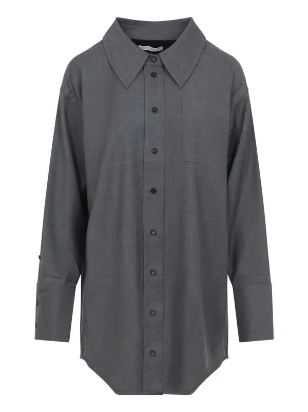 Co Wool Shirt - Grey Melange