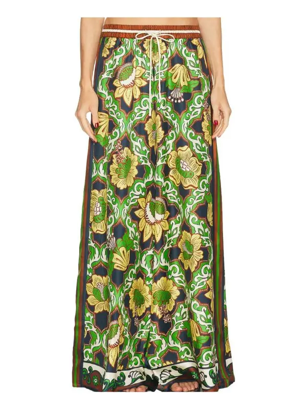 ALEMAIS Liana Printed Wide-leg Pants - Green