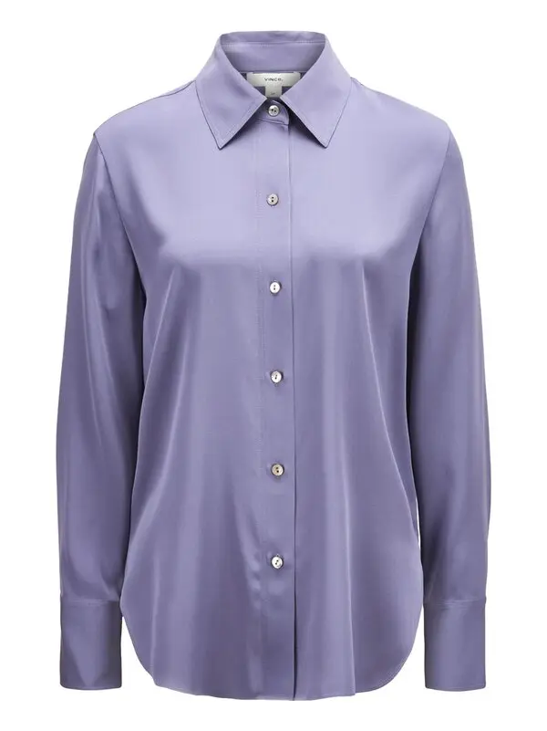 Vince Relaxed Button-up Shirt - Purple