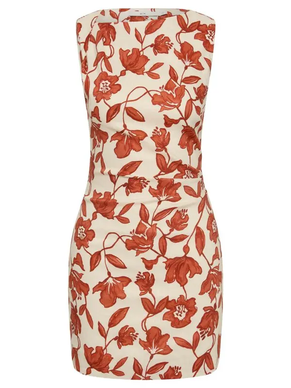 SIR. Floral High Neck Mini Dress - Nude
