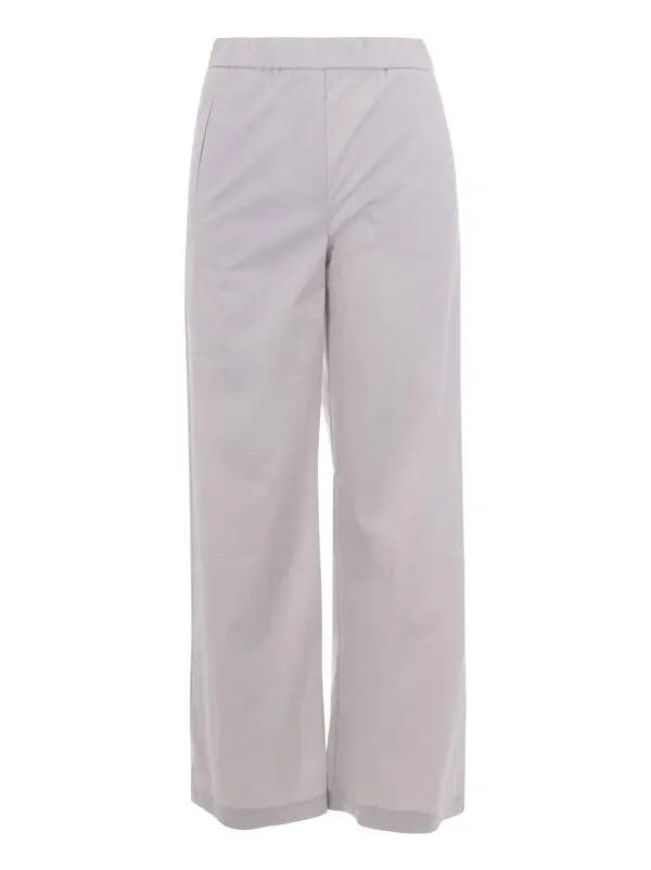 Patrizia Pepe Poplin Straight-leg Trousers - Fresh Grey