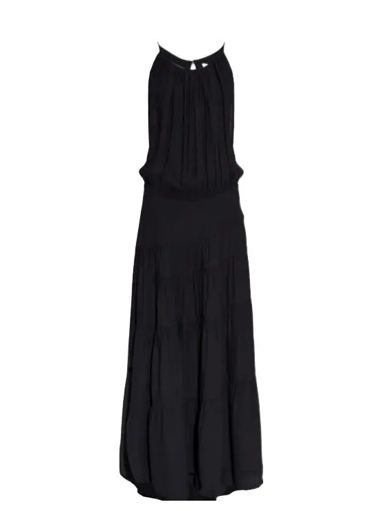 IRO PARIS Sleeveless Tiered Maxi Dress - Black