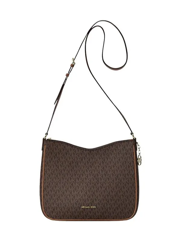 Michael Kors Nayla Medium Signature Logo Messenger Bag - Brown