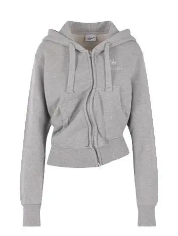 Vaquera Zip-up Hoodie With Embroidered Logo - Grey