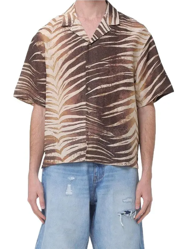 Just Cavalli Tropical Print Short Sleeve Shirt - Multicolor