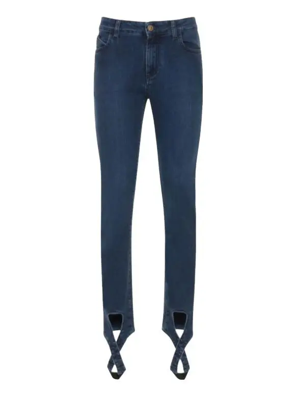 Attico Dakota Cross Stirrup Denim Jeans - Blue