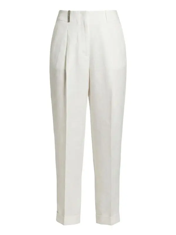 Peserico Pleated Tailored Trousers With Elasticated Waist - Sun White
