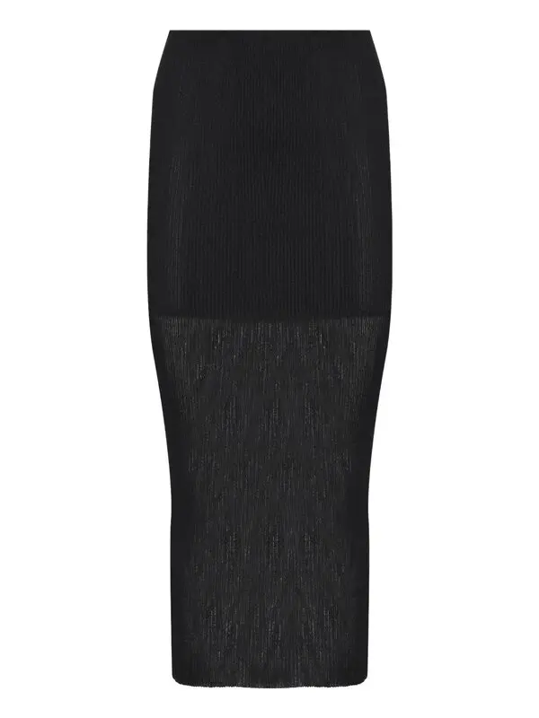 Alberta Ferretti Ribbed Knitted Skirt - Black