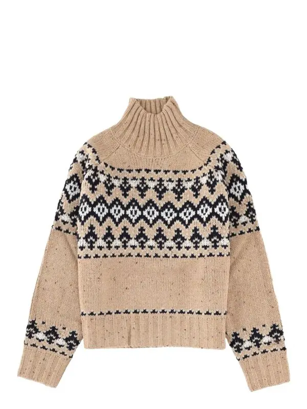 MC2 SAINT BARTH Fair Isle Jacquard Turtleneck Jumper - Nude