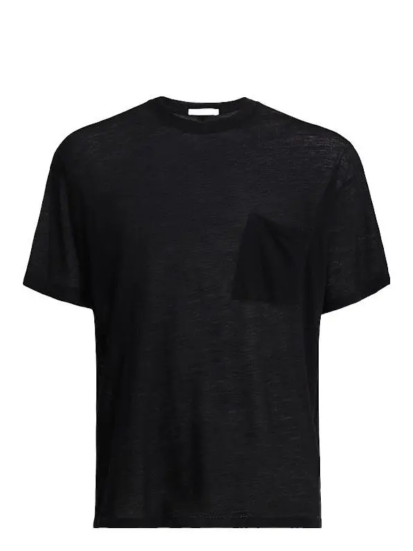 THE ROW Niels Wool Cashmere T-shirt - Black