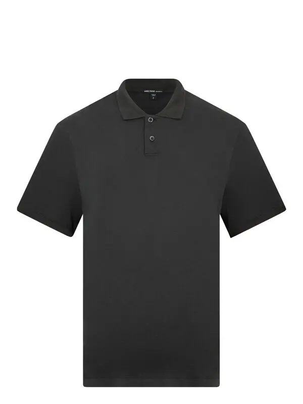 JAMES PERSE Short-sleeve Cotton Polo Shirt - Black