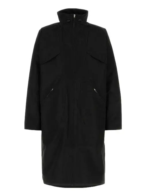 ENTIRE STUDIOS Long Hooded Rain Jacket - Black