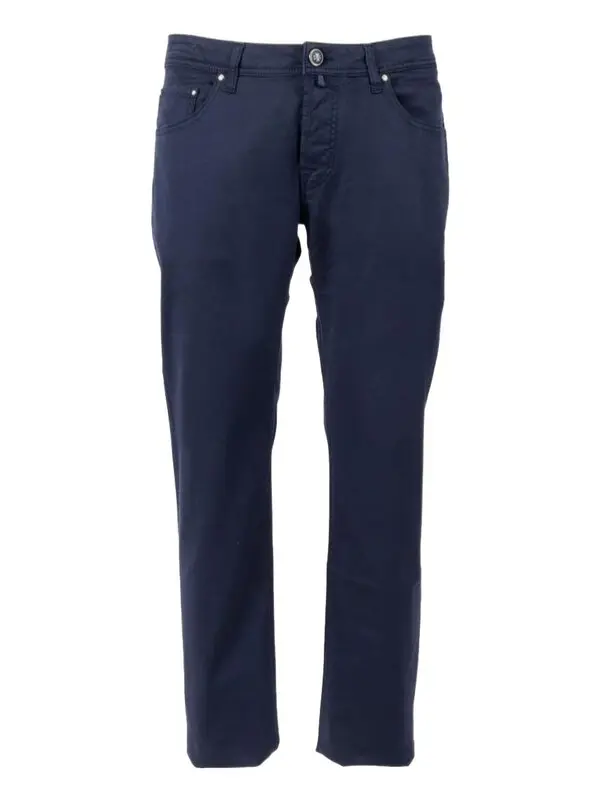 Jacob Cohen Nick Logo Patch Straight-leg Trousers - Black