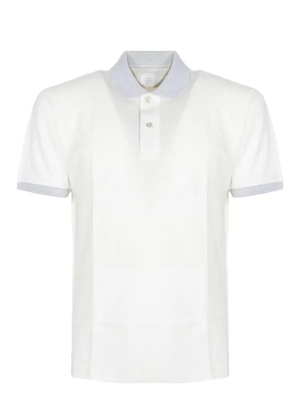 Eleventy Contrast Trim Polo Shirt - White