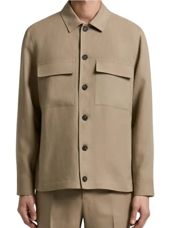 Peserico Button-up Shirt Jacket - Brown