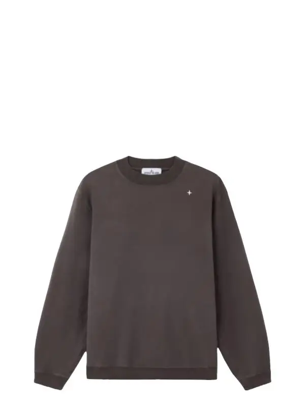 Stone Island Logo Crewneck Sweatshirt - Charcoal-grey