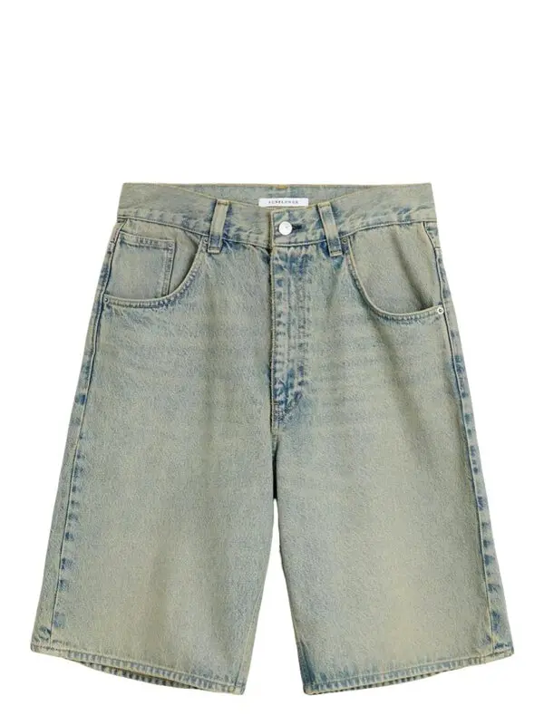 SUNFLOWER Super Wide Denim Shorts - Gray