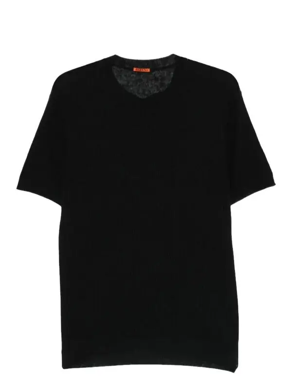 Barena Venezia V-neck Rib Knit T-shirt - Black