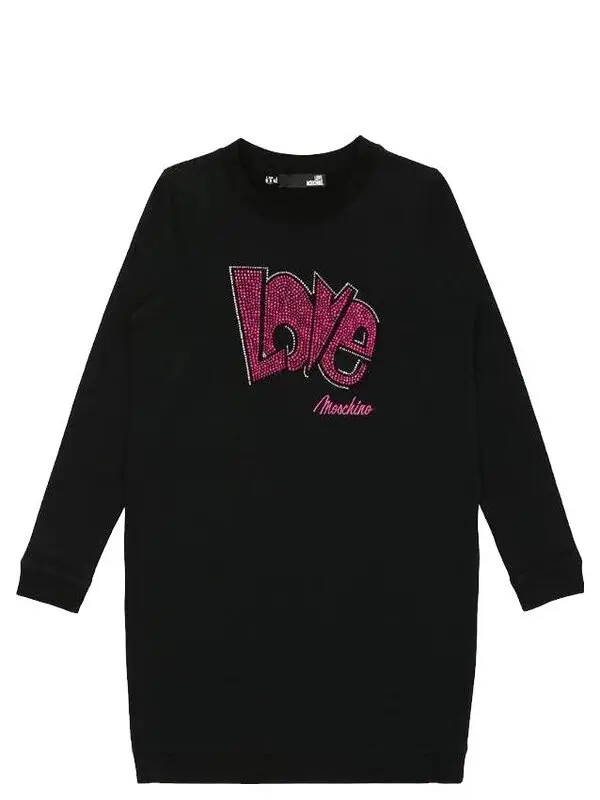 Moschino Long Sleeve Round Neck Dress - Black