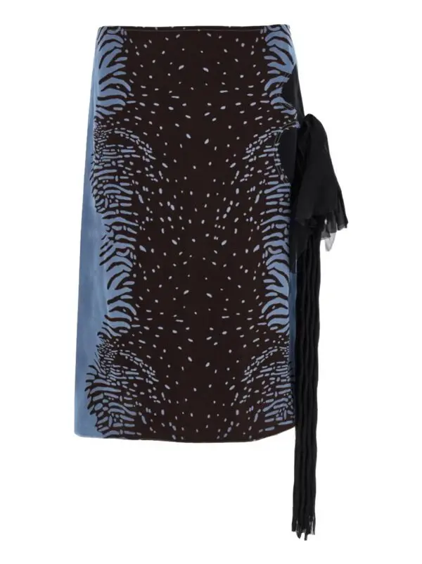 FERRAGAMO Wrap Skirt With Flower Detail - Black