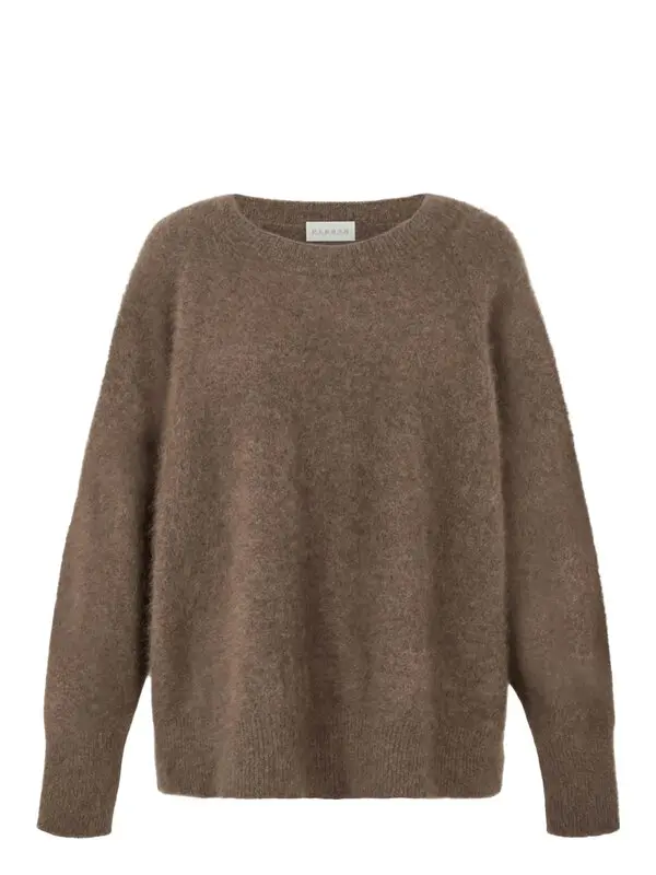P.a.r.o.s.h Crew Neck Sweater With Ribbed Cuffs And Hem - Brown